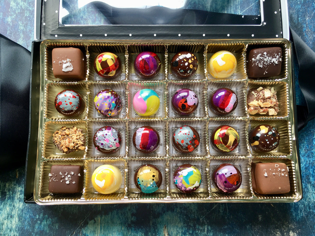 24 Piece Chocolate Assortment Box - Bonbons, Caramels, and Toffee – LUX ...